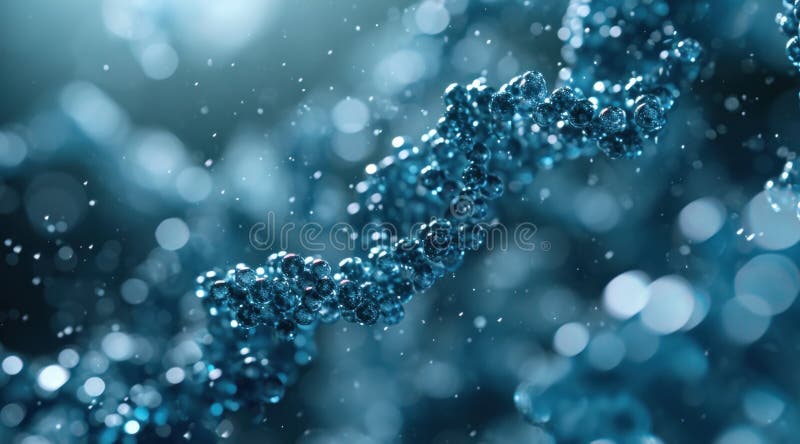 Crystallized Blue Dna Molecules with a Close View Stock Photo - Image ...