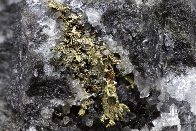 Crystallized gold stock image. Image of purity, geology - 177205089