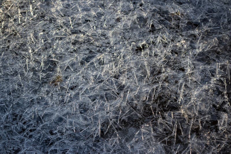 Crystallized Ice on the Surface of a Stream Stock Image - Image of ...