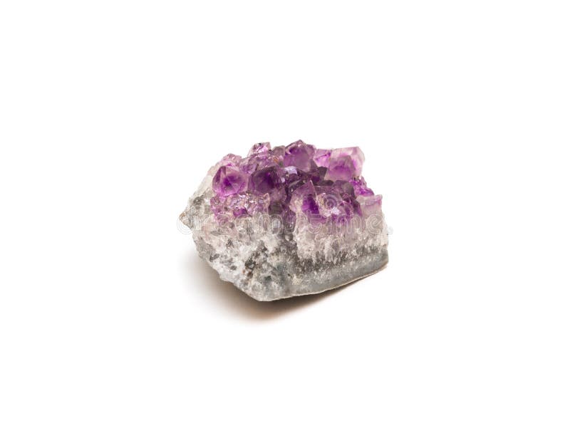 Raw Amethyst Rock With Reflection On Natural Wood Crystal Ametist Stock ...