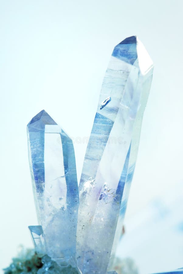 Blue Quartz Point Wit Tourmaline Inclusions from Brazil Isolated on ...