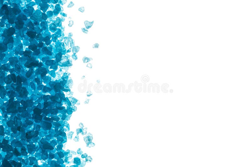 Crystals of Blue Sea Salt. Border on White Background Stock Image ...