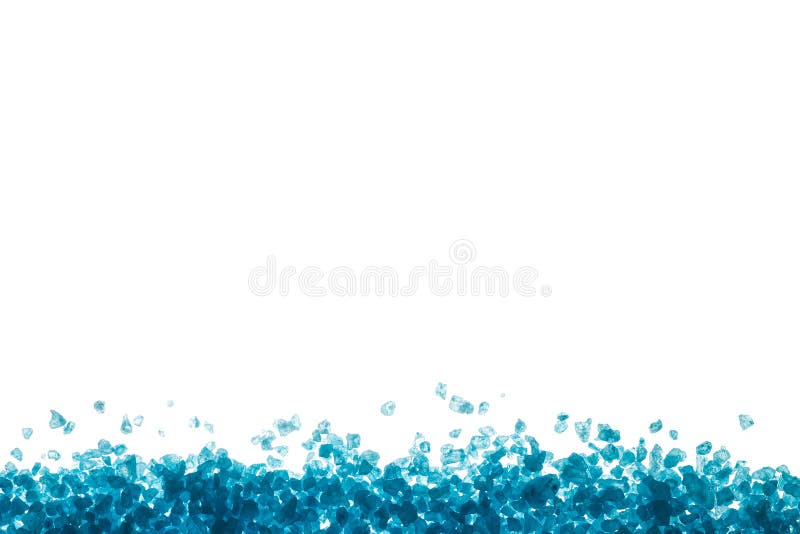 Crystals of Blue Sea Salt. Border on White Background Stock Photo ...