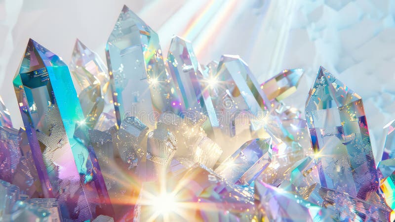 Crystals in Digital Art Sparkle with an Alluring Rainbow Sheen Stock ...