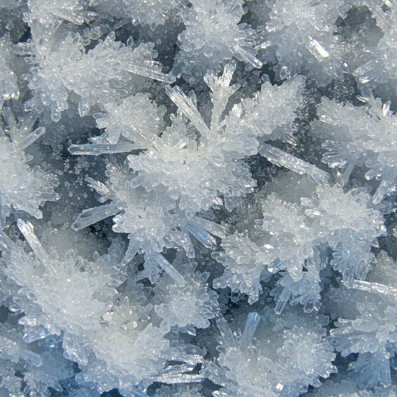 Crystals Forming Intricate Patterns, Resembling Snowflakes, with Sharp ...