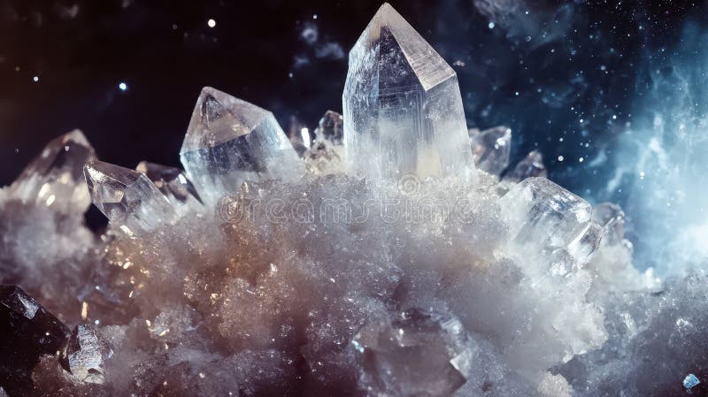 Crystals Forming in Microgravity Environment of Space Exploration Stock ...