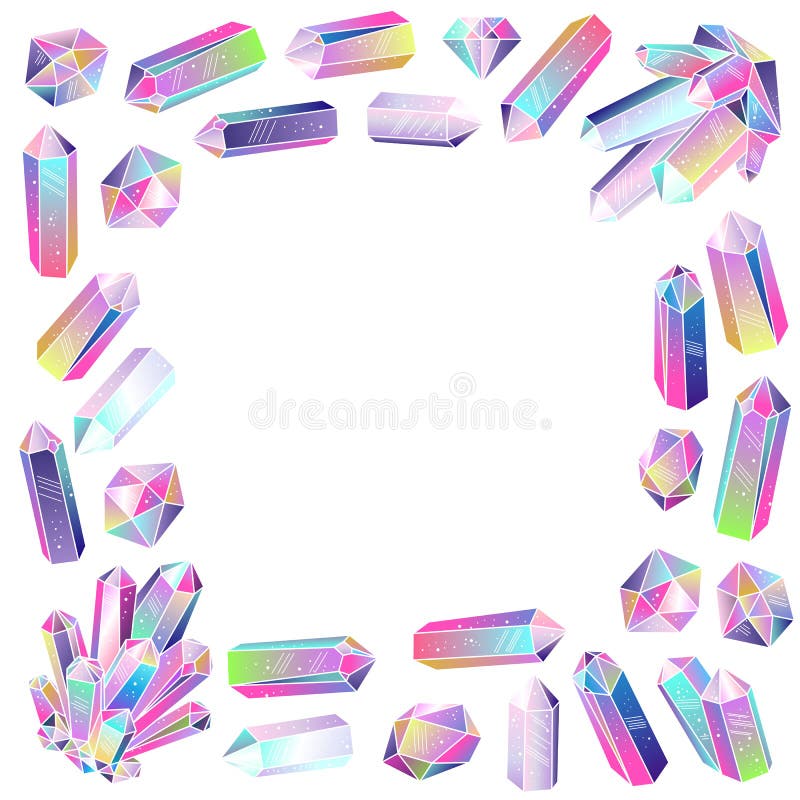 Crystals Frame Isolated Vector Stock Vector - Illustration of card ...