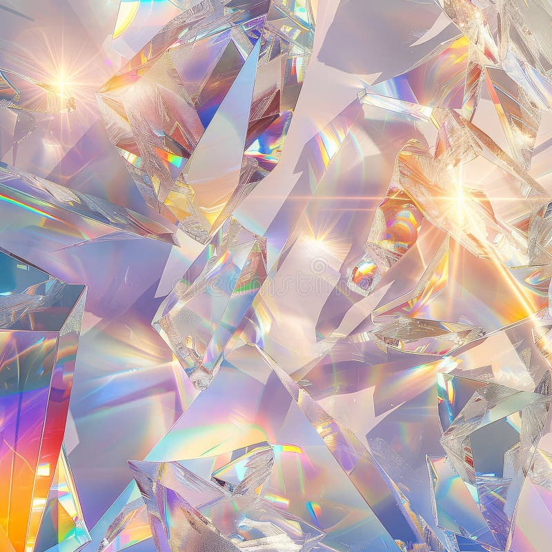 Crystals Glow within Casting a Prismatic Light Show Stock Illustration ...