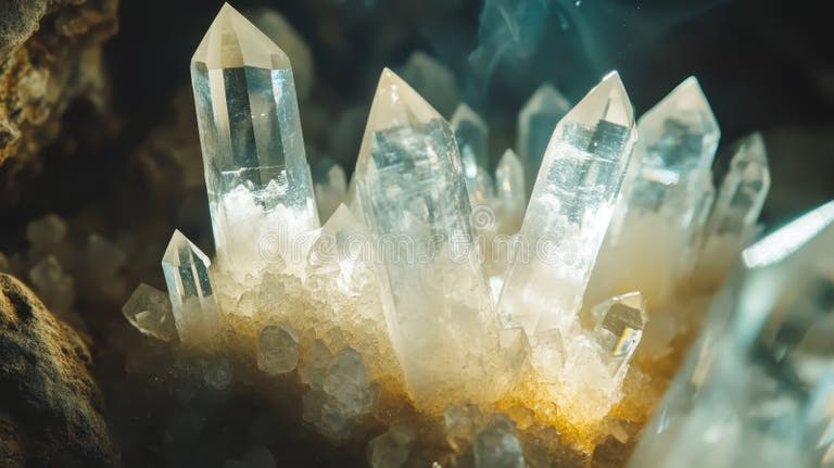 Crystals Growing in Microgravity Environment of Outer Space Stock ...