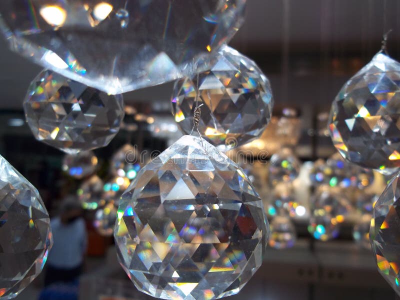 Crystals Hanging in Directed Lighting Stock Image - Image of birthday ...