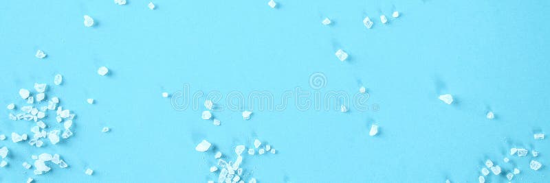 Crystals of Large Sea Salt on a Blue Table Stock Photo - Image of salt ...