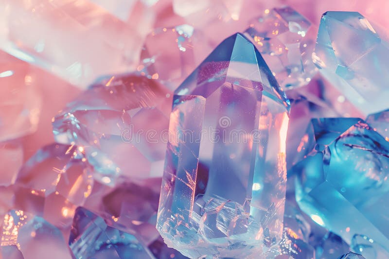 Crystals on Pastel Background Stock Photo - Image of generated, energy ...