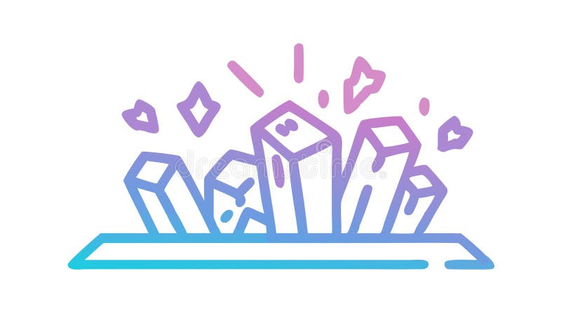 Crystals on Platform, Valuable Resource Showcase, Vector Design ...