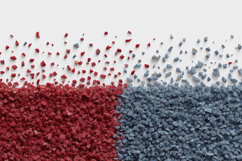 Red and Blue Colored Salt Crystals Arranged on a White Surface ...