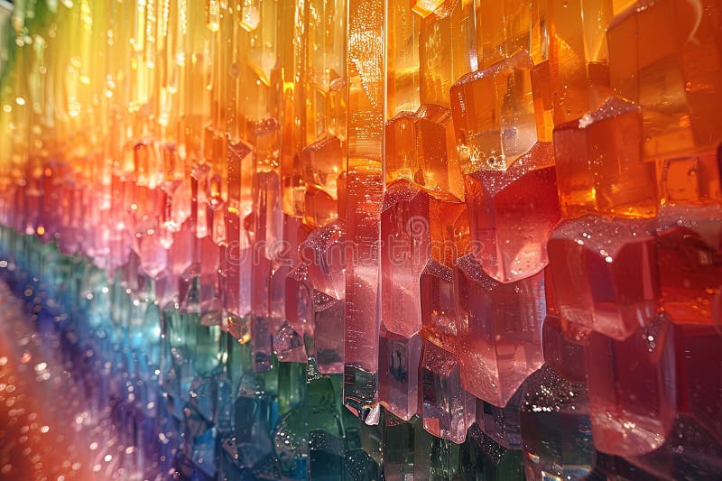 Crystals Reflecting Rainbow Light Patterns Stock Illustration ...