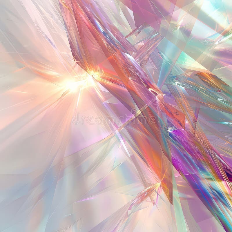 Crystals Refract Light To Create a Vibrant Rainbow Stock Illustration ...