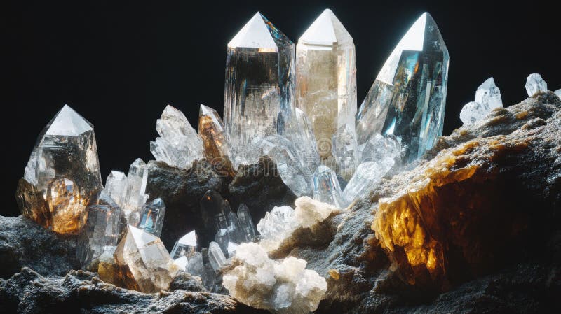 Crystals on Rock stock image. Image of crystal, geology - 375314337