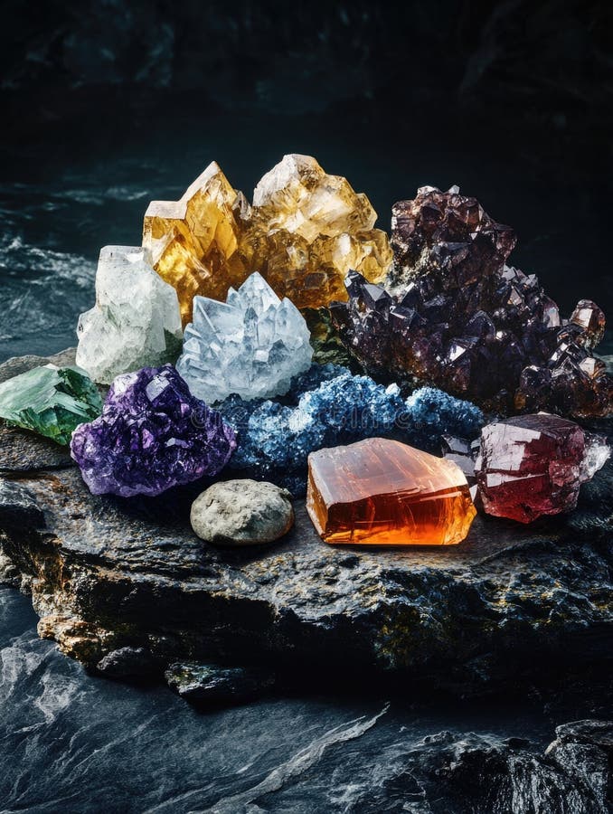 Crystals on Rock stock image. Image of generated, outdoors - 385079889