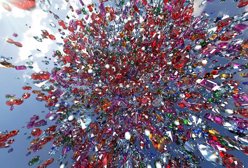 Crystals are Scattered Over the Mirror Surface. Stock Image - Image of ...