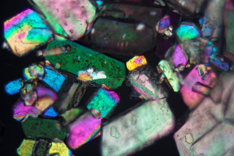 Crystals of Sodium Borate Under the Microscope Stock Image - Image of ...