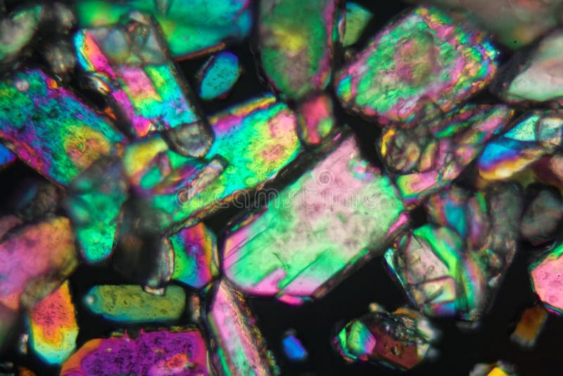 Crystals of Sodium Borate Under the Microscope Stock Image - Image of ...