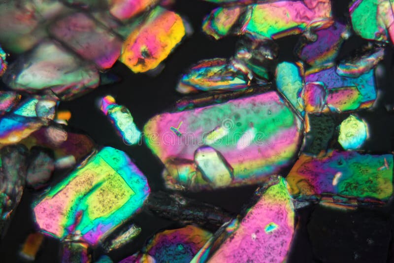 Crystals of Sodium Borate Under the Microscope Stock Image - Image of ...