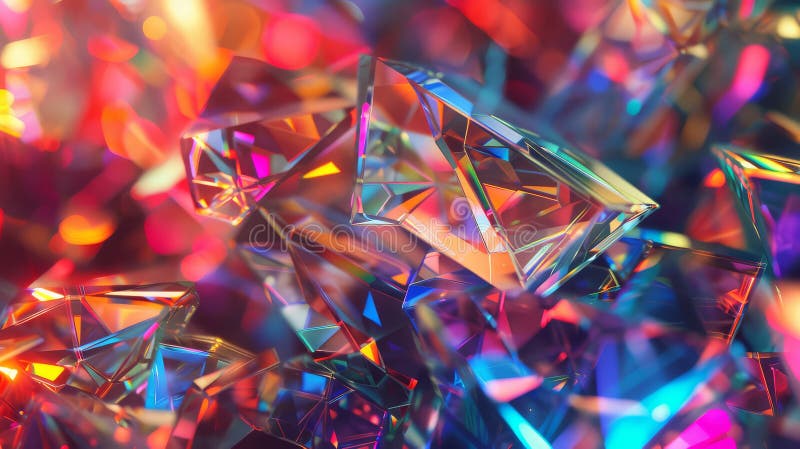 Crystals Sparkle in Dazzling Rainbow Hues, Mesmerizing Stock ...