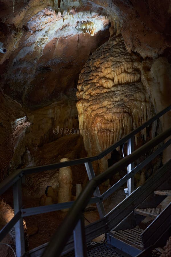 Crystals on Speleothemes in a Cave Stock Photo - Image of natural, cave ...