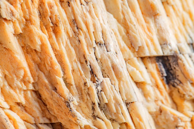 Crystals of Yellow Mineral Icelandic Spar Close-up, Selective Focus ...