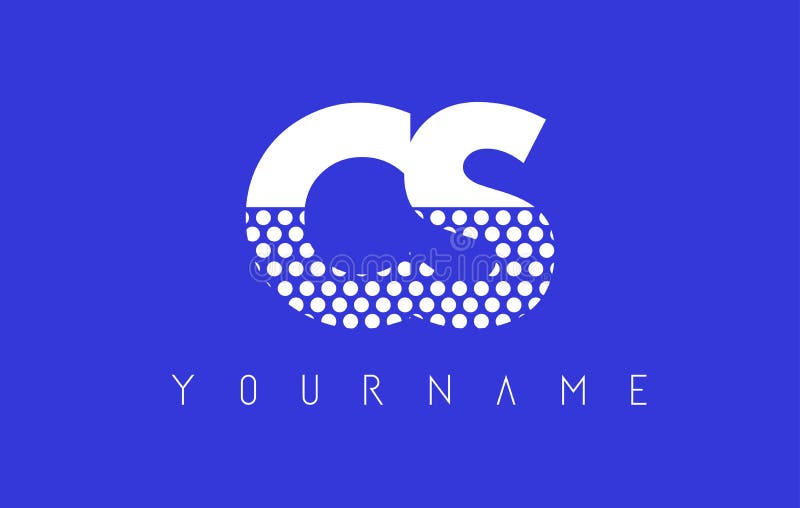 CS C S Dotted Letter Logo Design with Blue Background. Stock Vector ...