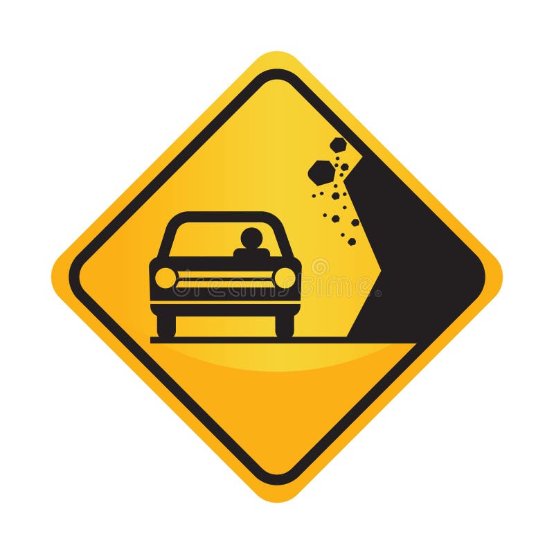 Rock Falling Warning Road Signs Stock Illustrations – 123 Rock Falling ...
