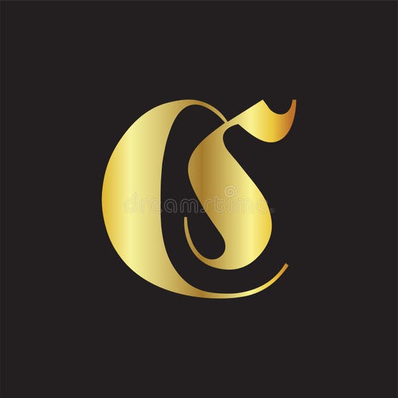 CS Initial Letter Gold Color Logo Icon Vector Stock Vector ...