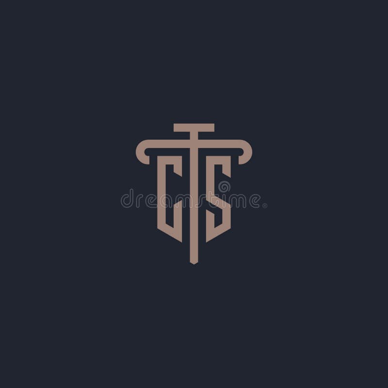 CS Initial Logo Monogram with Pillar Icon Design Stock Vector ...