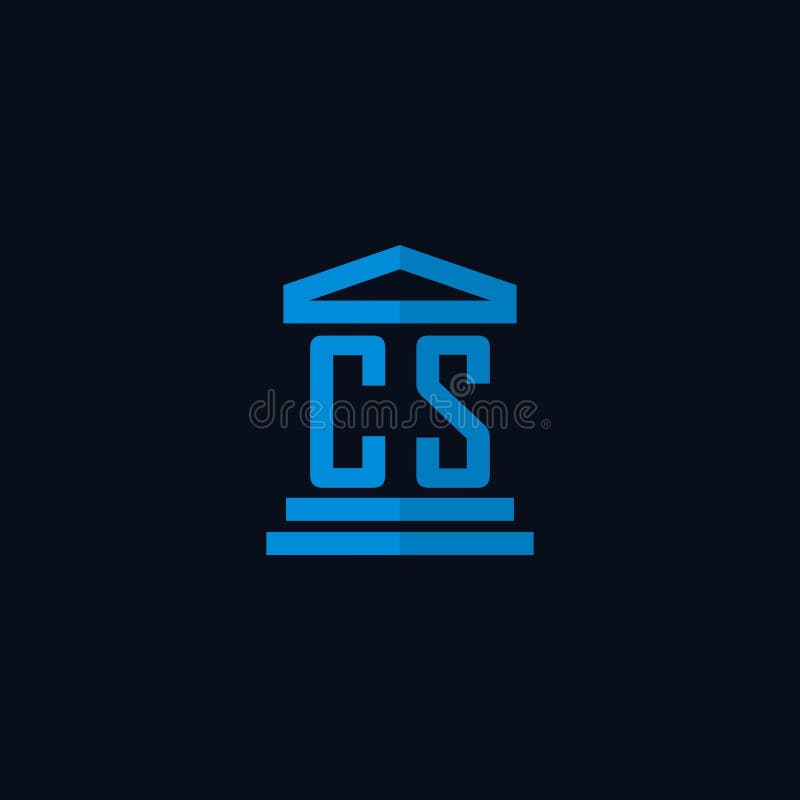 CS Initial Logo Monogram with Simple Courthouse Building Icon Design ...