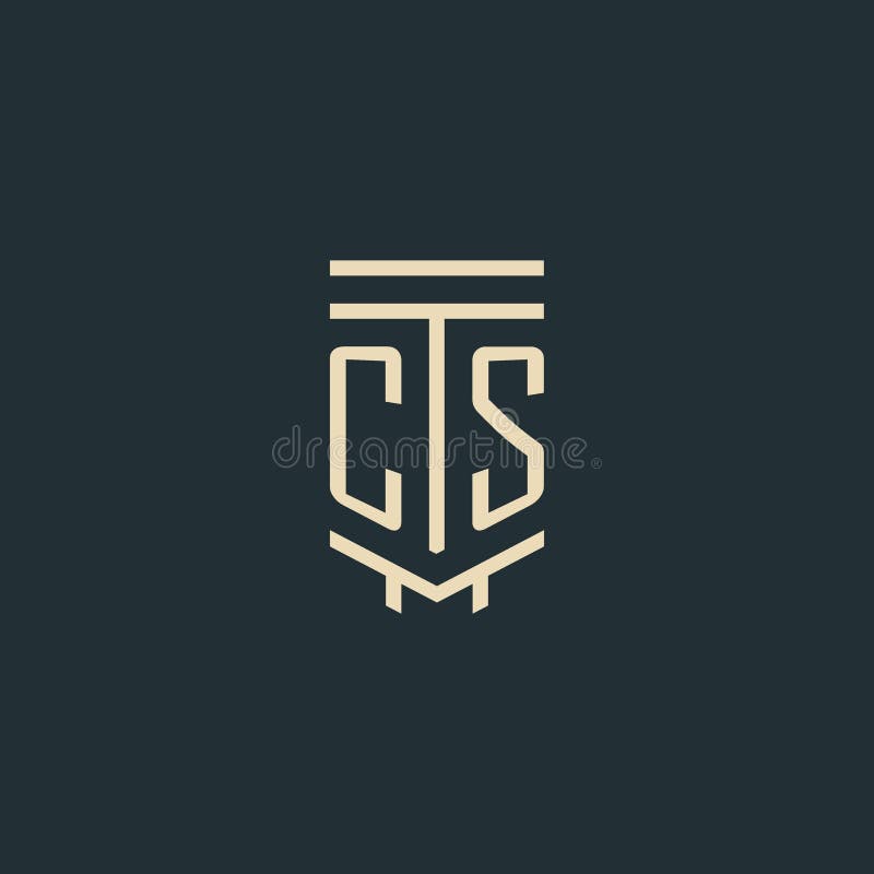 CS Initial Monogram with Simple Line Art Pillar Logo Designs Stock ...