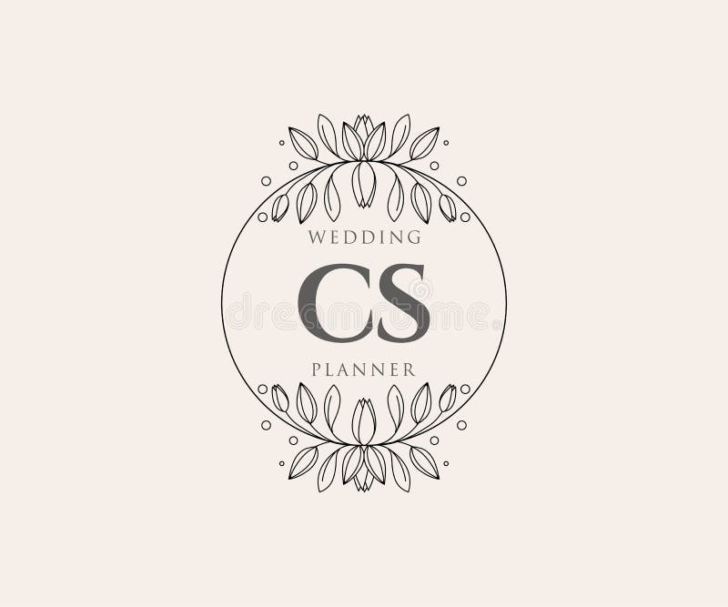 CS Initials Letter Wedding Monogram Logos Collection, Hand Drawn Modern ...