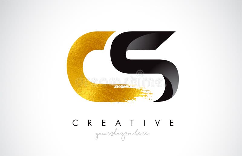 CS Letter Design with Brush Stroke and Modern 3D Look Stock Vector ...