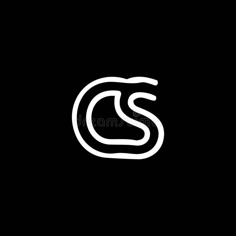 CS Letter Logo Design on Black Background. CS Creative Initials Letter ...