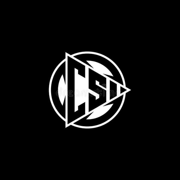 CS Logo Monogram Triangle Play Shape Circle Rounded Stock Vector ...