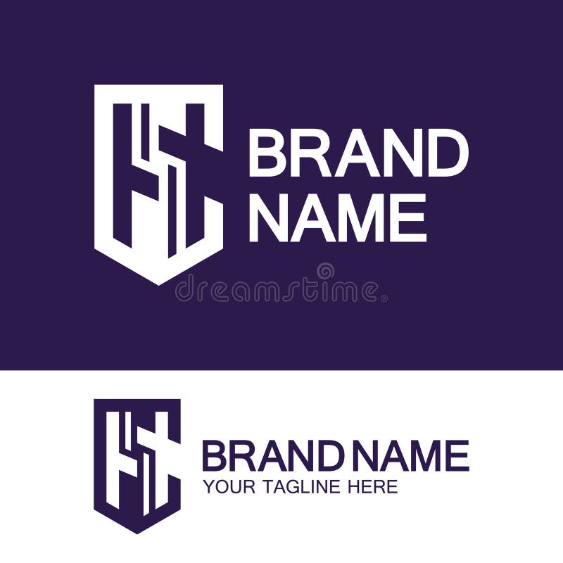 CS Logo or SC Logo. Creative Letter CS or SC Monogram Logo Shield Shape ...