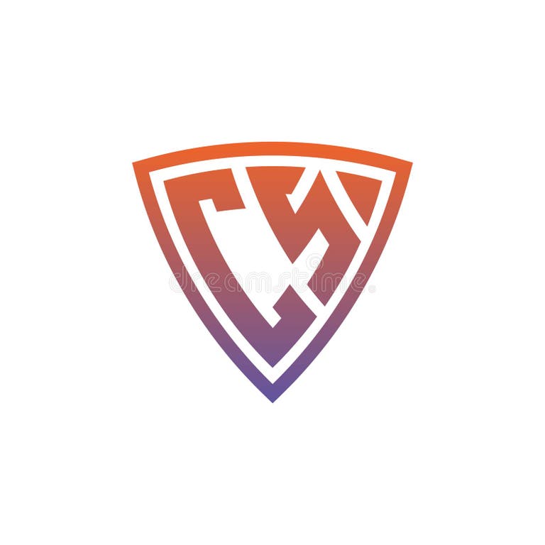 CS Logo Shield Monogram Gradient Style Design Stock Vector ...