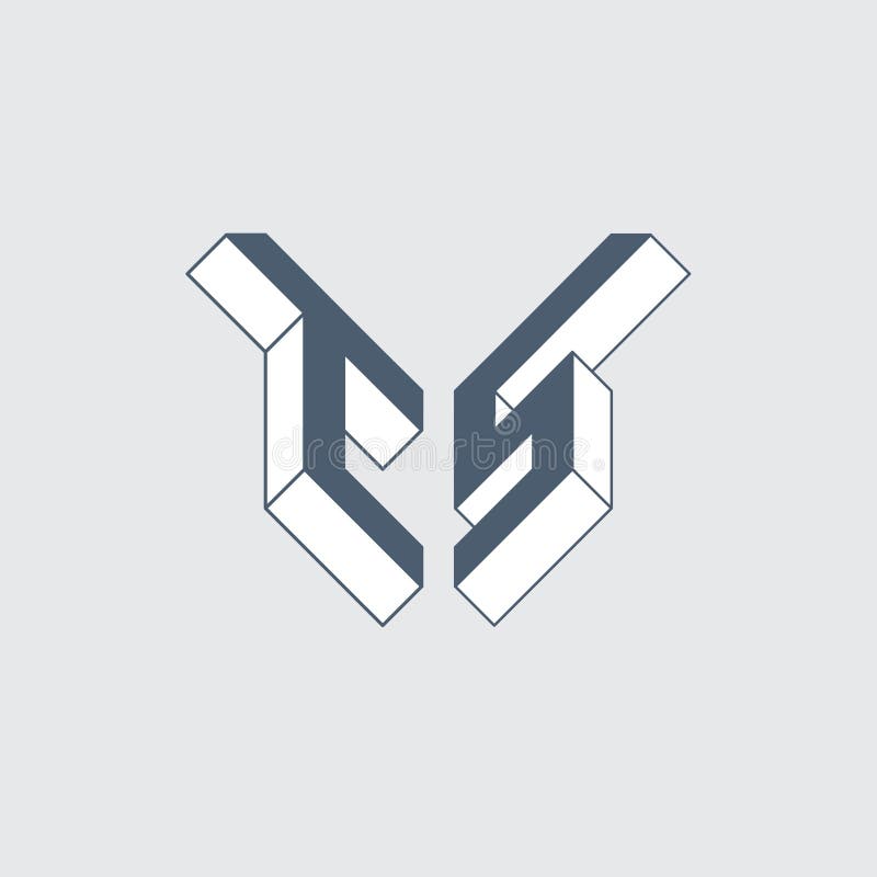 CS - Monogram or Logotype. C and S - Isometric 3d Font for Design ...