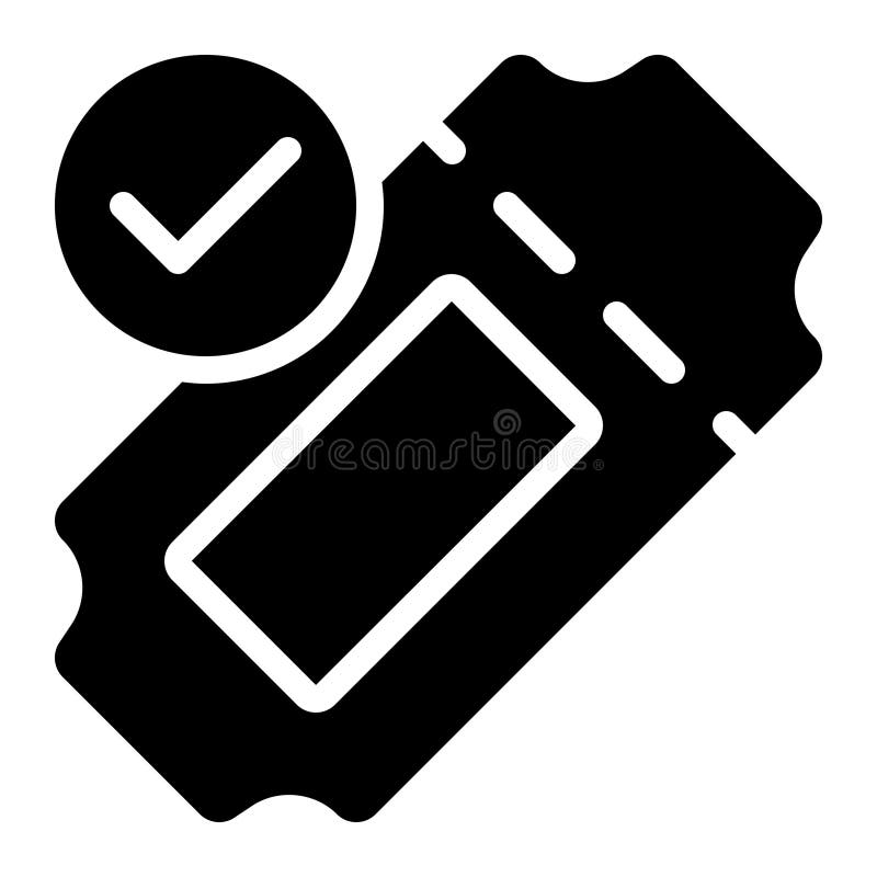 Closed Ticket, Resolve, Confirmed Glyph Solid Icon Stock Vector ...