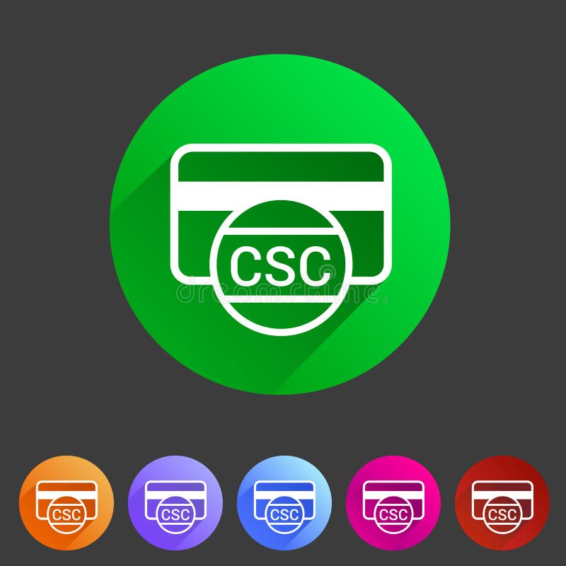 CSC Card Security Code Credit Icon Flat Web Sign Symbol Logo Label Stock Vector - Illustration ...