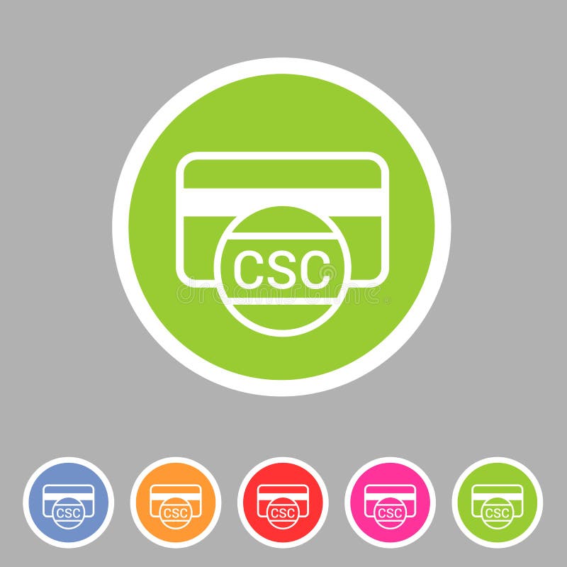CSC Card Security Code Credit Icon Flat Web Sign Symbol Logo Label ...