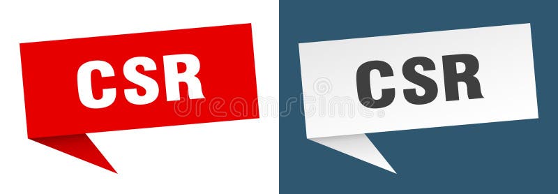 Csr Banner. Csr Speech Bubble Label Set Stock Vector - Illustration of ...