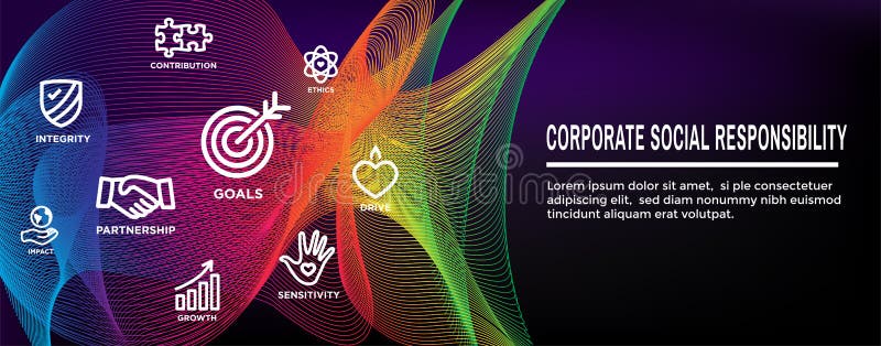 CSR - Corporate Social Responsibility Web Banner W Icon Set - Ho Stock ...