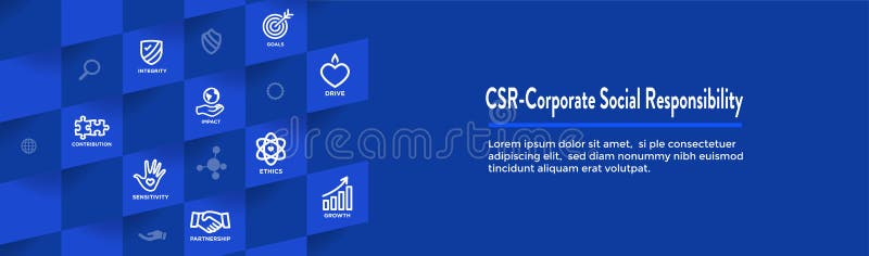 CSR - Corporate Social Responsibility Web Banner W Icon Set - Ho Stock ...