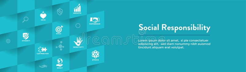 CSR-Corporate Social Responsibility Outline Icon Set - Web Header ...