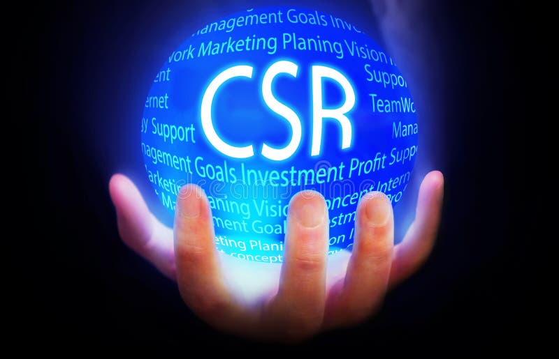 CSR Globe Blue Background Plan Color Stock Illustration - Illustration ...